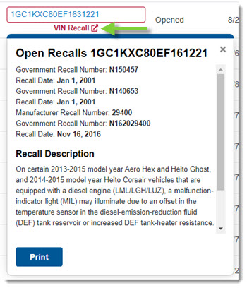 Viewing VIN Recall Information in CollisionLink Shop – CollisionLink ...