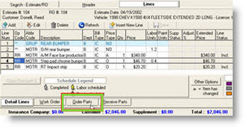 Ordering Parts in ProfitNet – CollisionLink Help Center